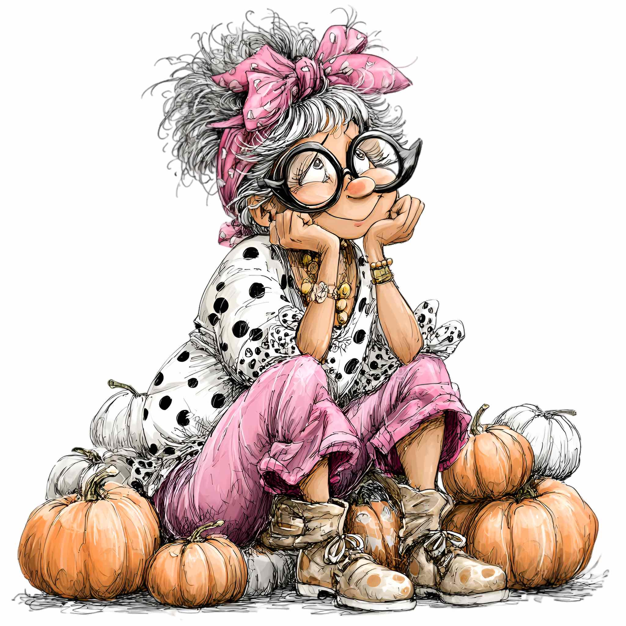 14 PNG Pumpkin Patch – Grandma Clipart – Fall PNG for Cards, Prints ...