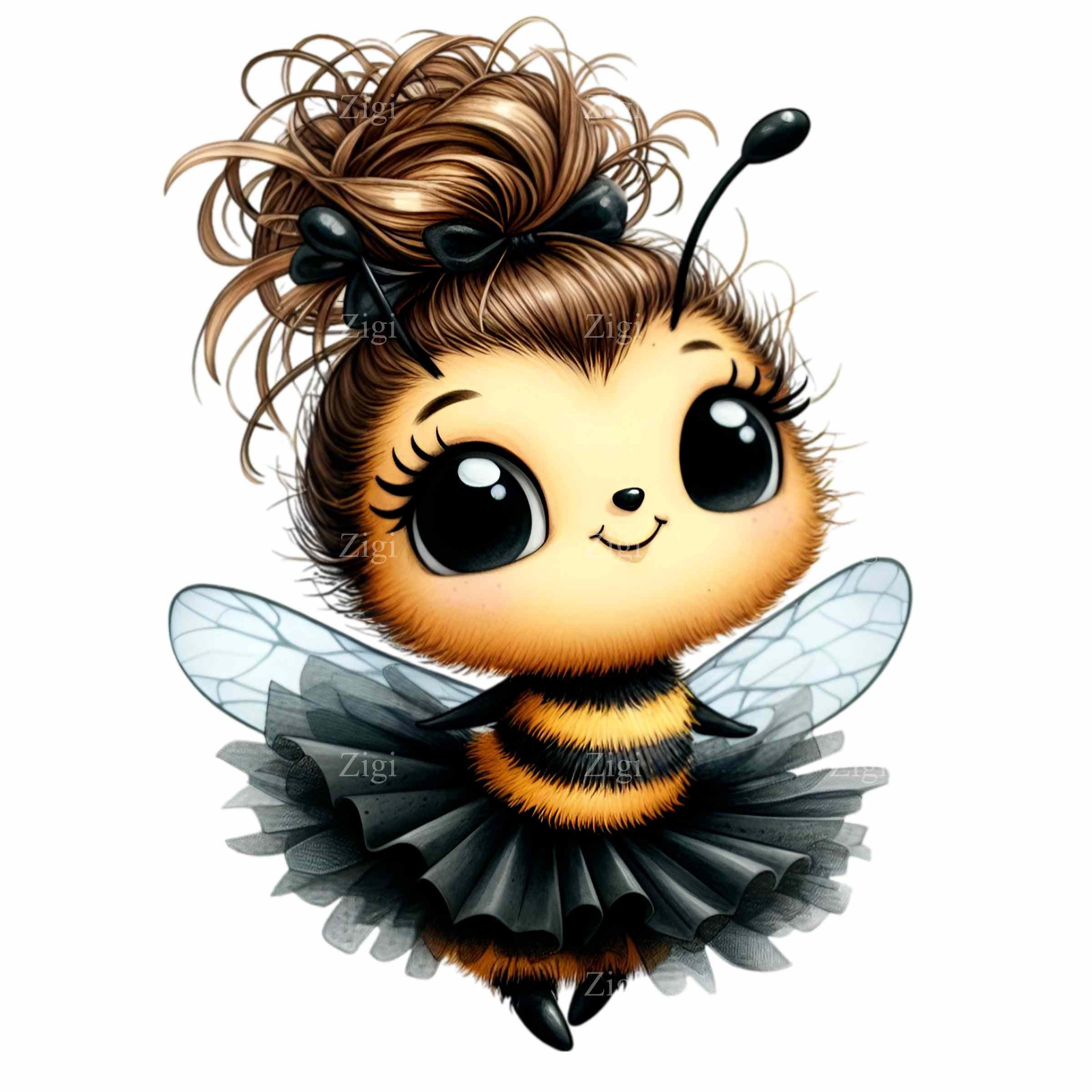 10 PNG Cute Bumblebee Ballerina – Adorable Bee Clipart PNG – Perfect ...