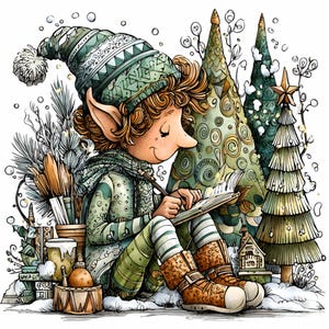 11 PNG Christmas Elf PNG – Festive Forest Clipart – Holiday Winter Art ...