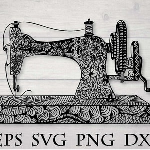 Zentangle Svg Mandala Svg Sewing Machine Svg - Etsy