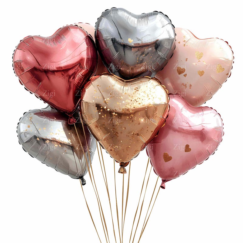 Metallic Heart Balloons - Etsy
