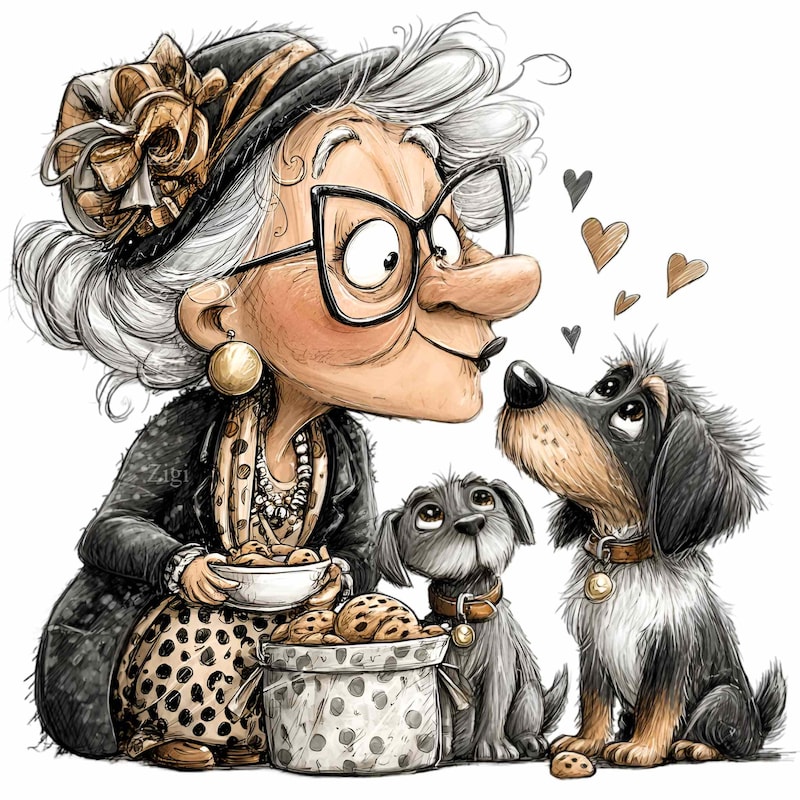 Senior Old Dog Clip Art - Etsy