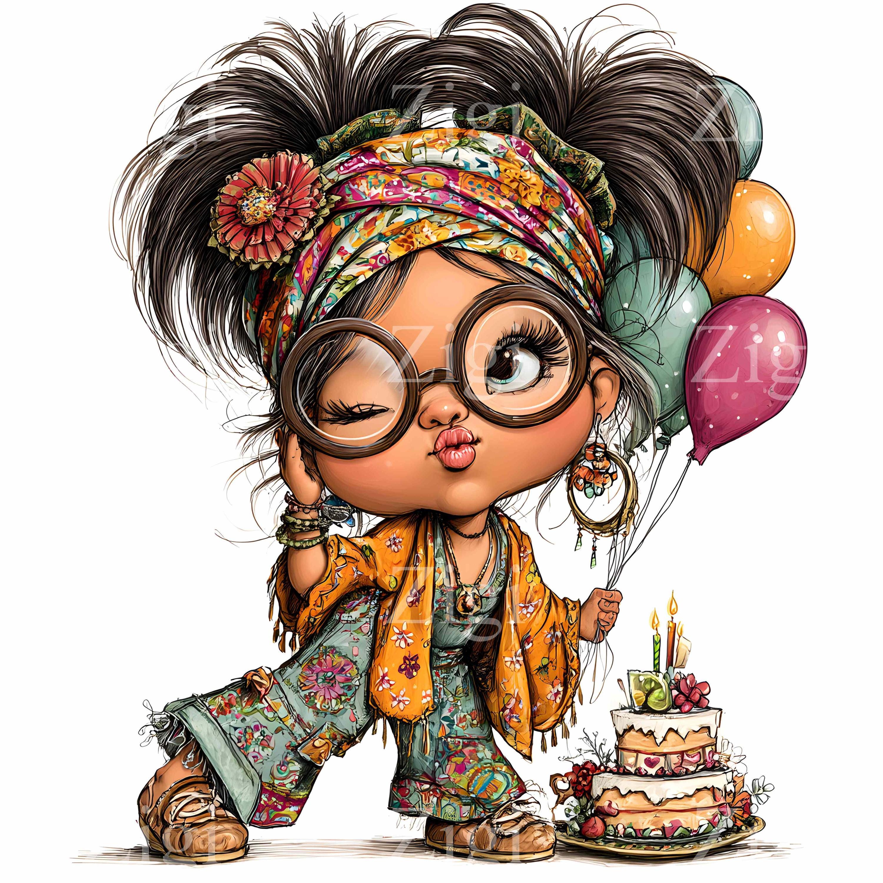 19 JPG Birthday Girl Party Balloon Messy Hair Kid Graphic - Etsy