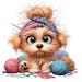 Puppy Clipart, 15 PNG Yarn Ball Dog Knitting Clipart, Crochet Clipart ...