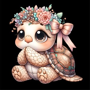 12 Praying Turtle PNG Clipart Floral Crown, Beaded Bracelets, Soft ...