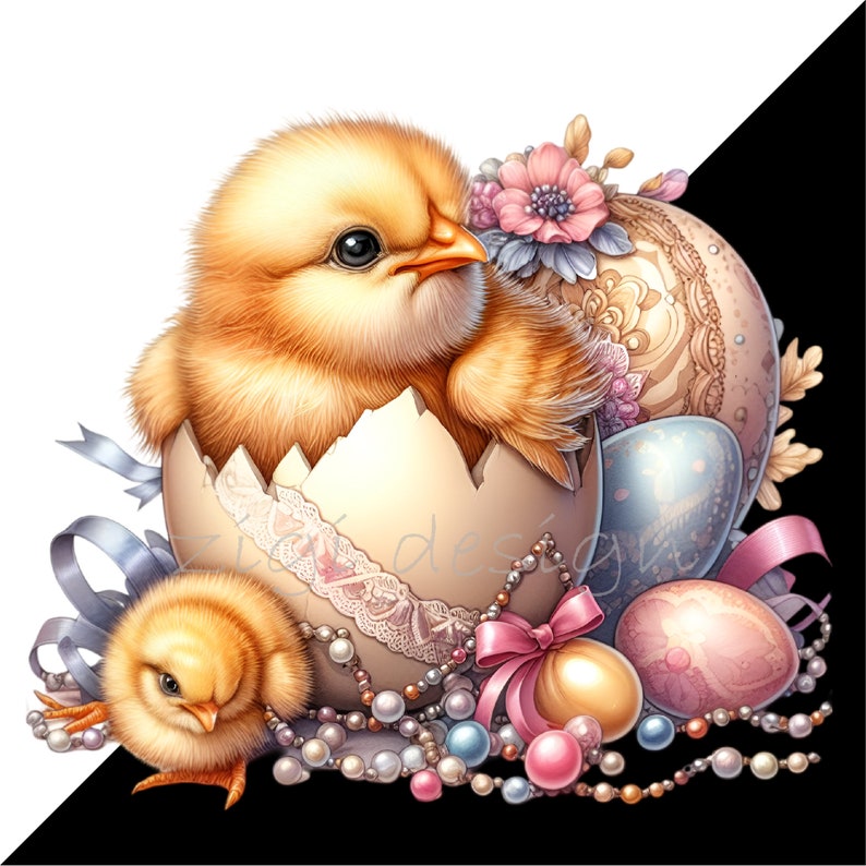 10 PNG Baby Chick Clipart – Easter Egg Hatchling Illustration, Spring ...