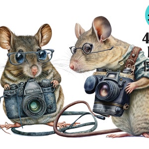 Photographer Clipart PNG Funny Mice Photo Camera Sublimation - Etsy ...
