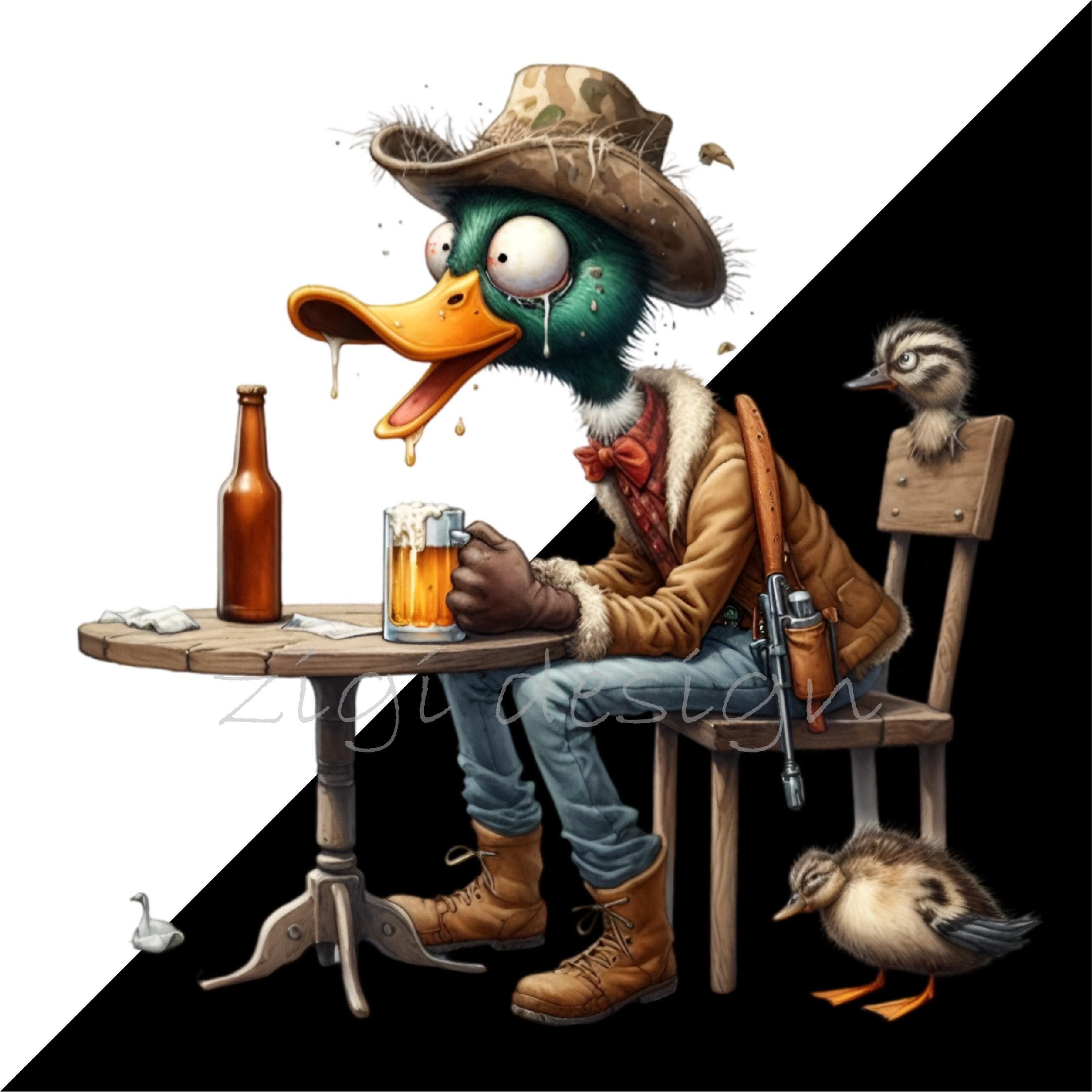 15 PNG Drunk Duck Clipart, Funny Mallard Beer, Messy Bird Illustration ...