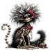 Gothic Skeleton Cat Clipart 12 PNG Spooky Feline With Skeleton and ...