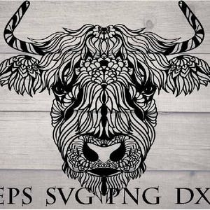 Zentangle Cow Svg, Cow Mandala Svg, Mandala Cow Svg, Cow Zentangle Svg ...