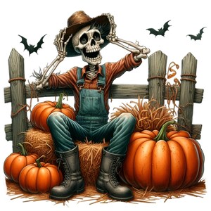 15 PNG Halloween Skeleton Clipart - PNG Spooky Pumpkin Illustration ...