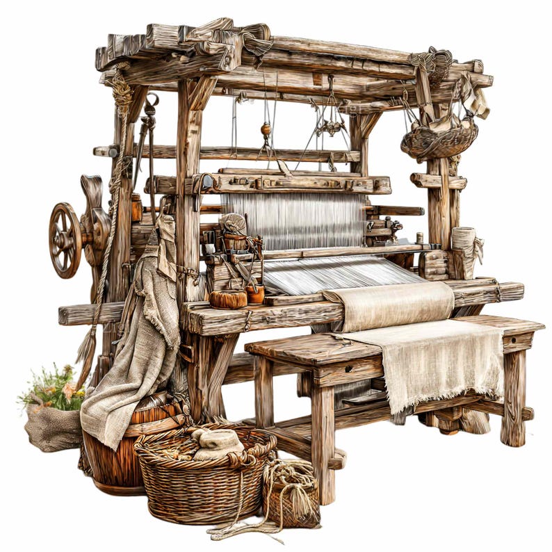 16 PNG Medieval Weaving Loom – Vintage Workshop PNG Clipart ...