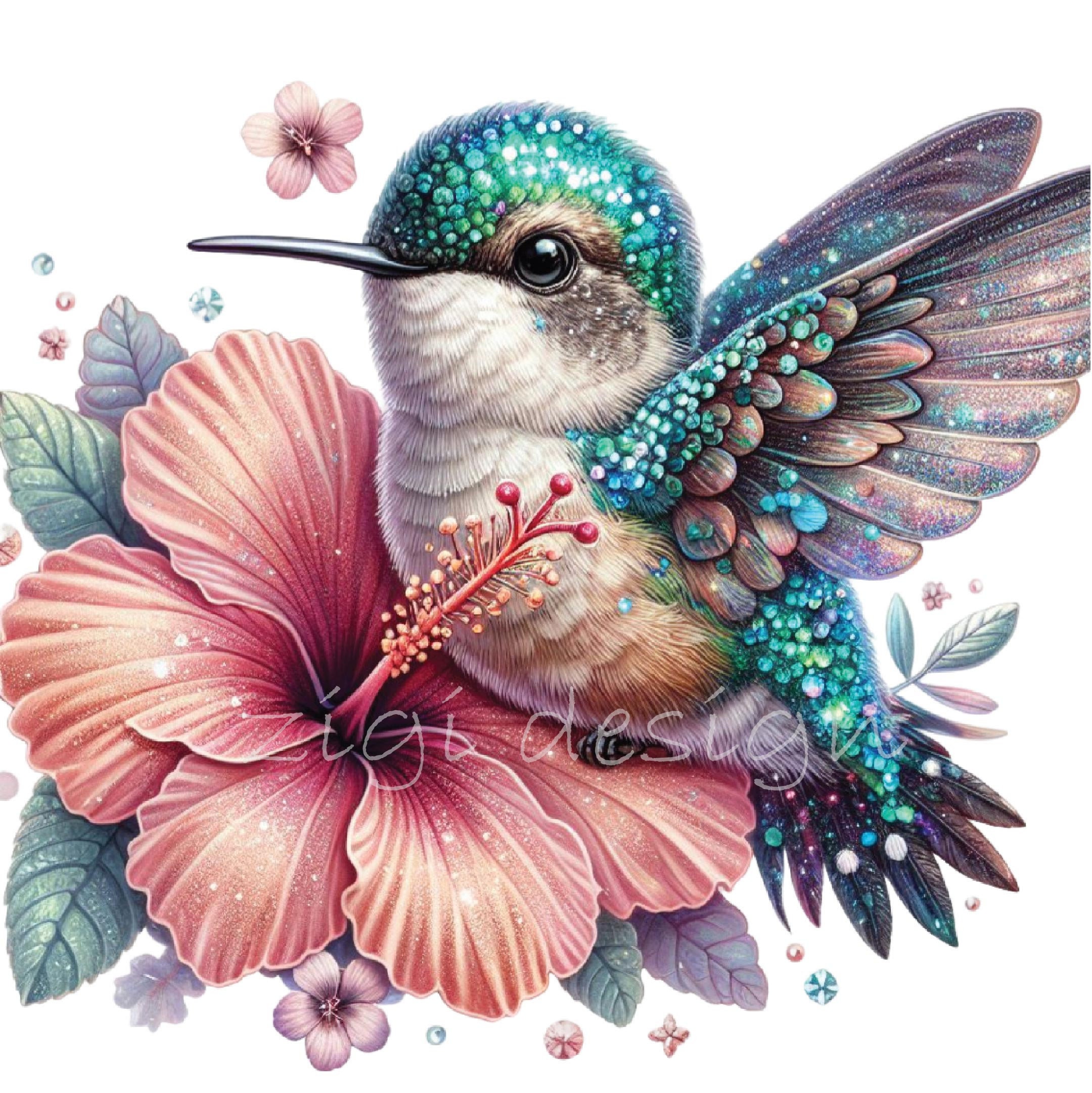 Hummingbird PNG Clipart, 12 Watercolor Bird Clip Art, Nursery Wall Art ...