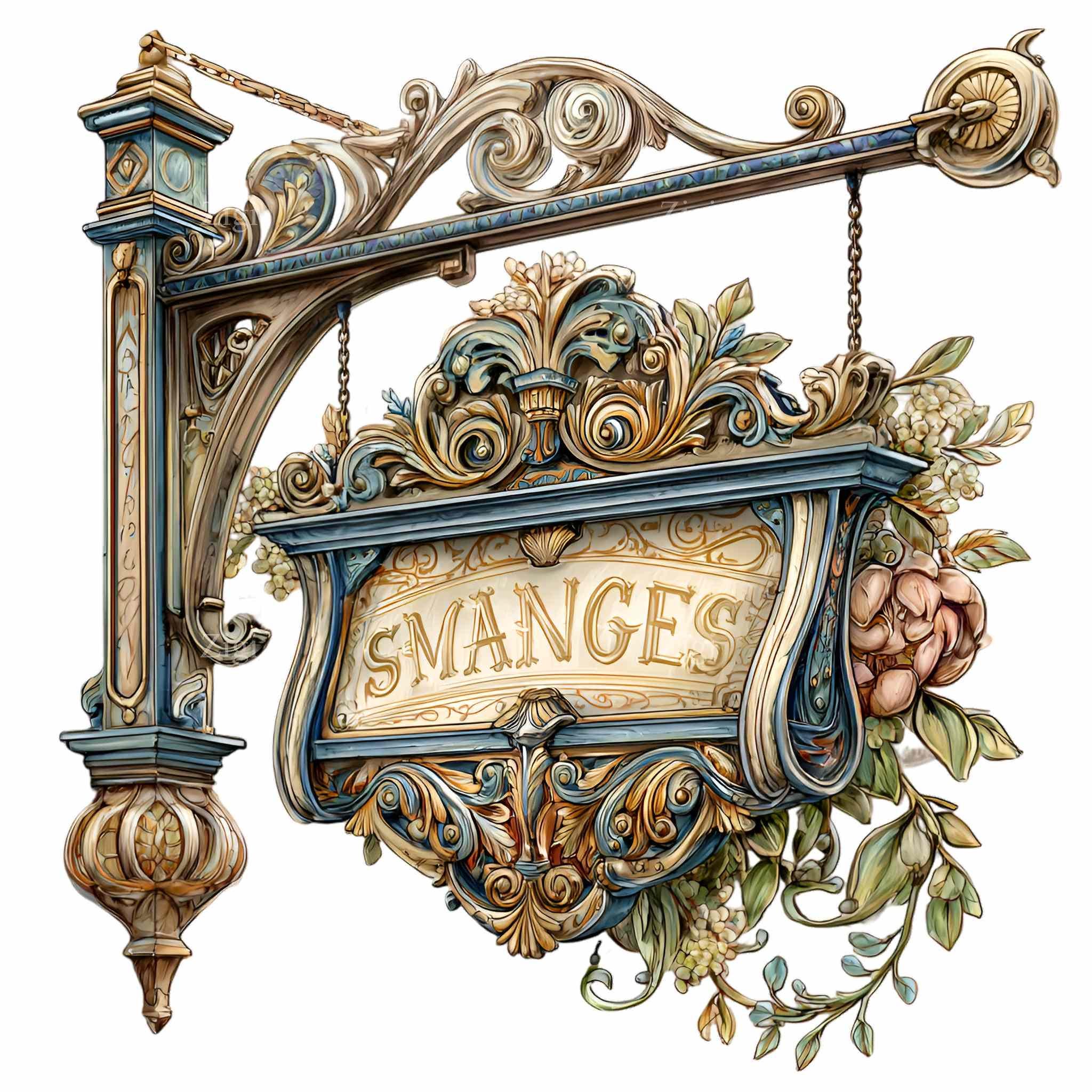 15 PNG Fantasy Tavern Sign Clipart – Medieval Wooden Frame PNG for Game ...