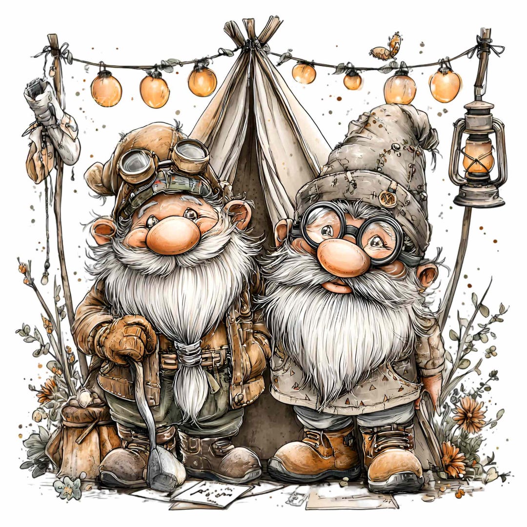 10 PNG Camping Gnome Clipart – Forest Tent PNG – Perfect for Adventure ...