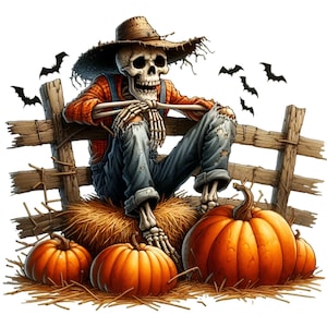 15 PNG Halloween Skeleton Clipart - PNG Spooky Pumpkin Illustration ...