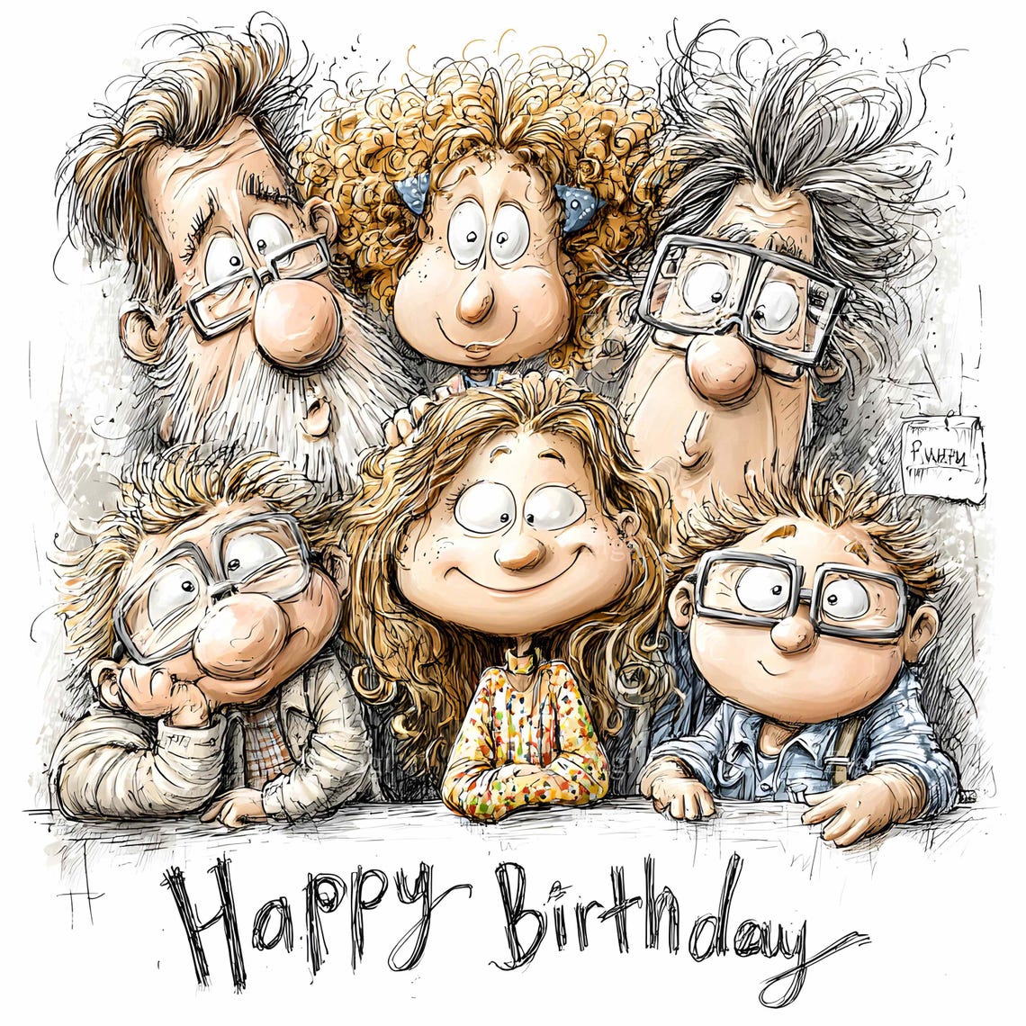 10 JPEG Funny Birthday Clipart – Cartoon People JPG – Quirky ...