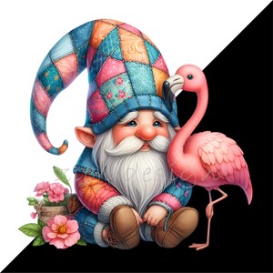 12 PNG Tropical Gnome Clipart - Flamingo PNG Illustration - Summer ...