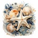 Starfish Clipart 10 PNG, Watercolor Seashells Underwater Ocean Beach ...