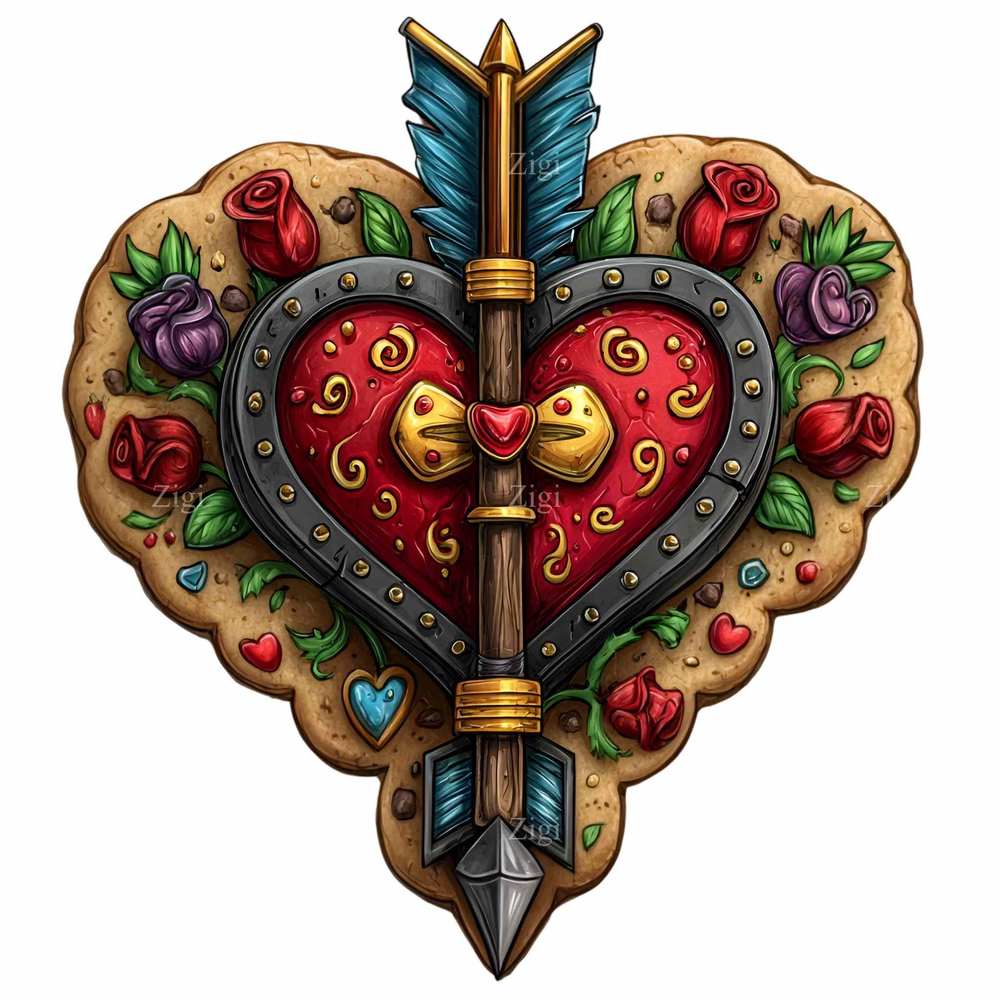 16 PNG Medieval Heart Arrow – Rose Armor Heart Cookie Clipart ...