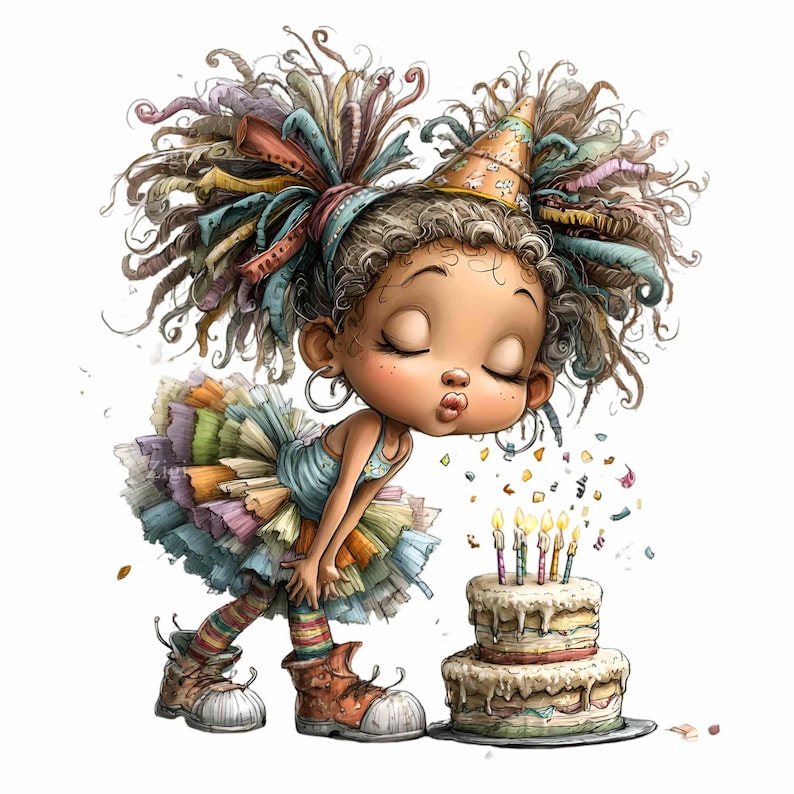 16 PNG Birthday Party Girl Clipart – Cake Candles PNG Illustration ...