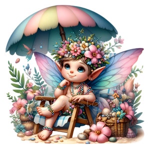 10 PNG Beach Fairy Tropical Vacation Girl Clipart, Ocean Fantasy - Etsy