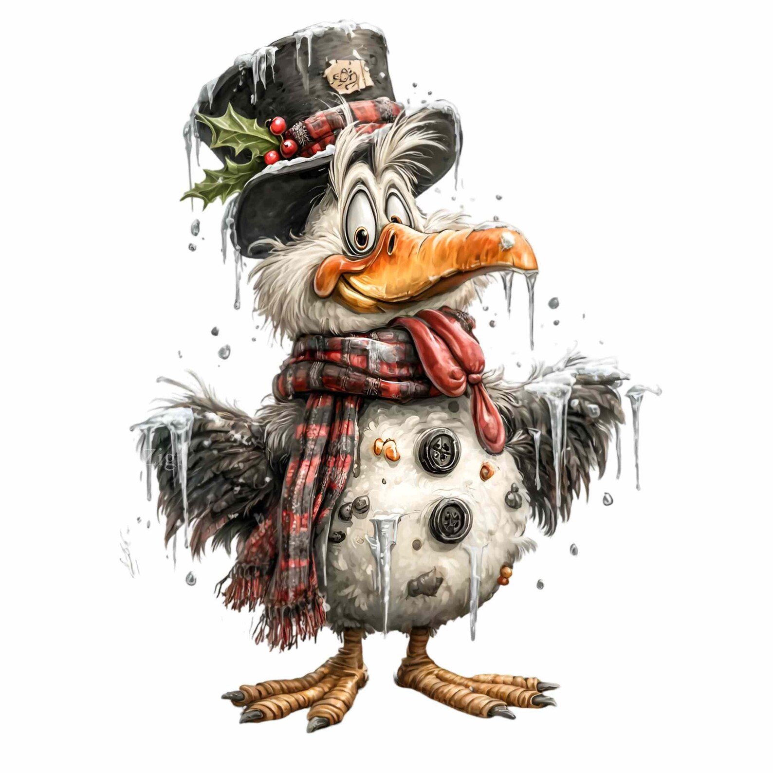 16 PNG Bird Snowman Clipart – Funny Winter PNG for Holiday Cards ...