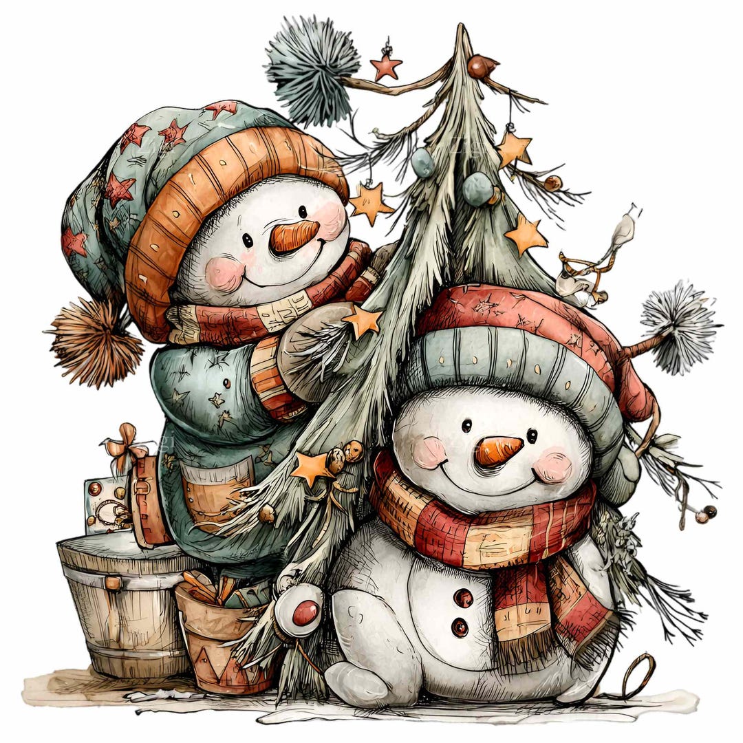 15 PNG Winter Snowman Clipart – Christmas Snowmen PNG – Holiday Art for ...