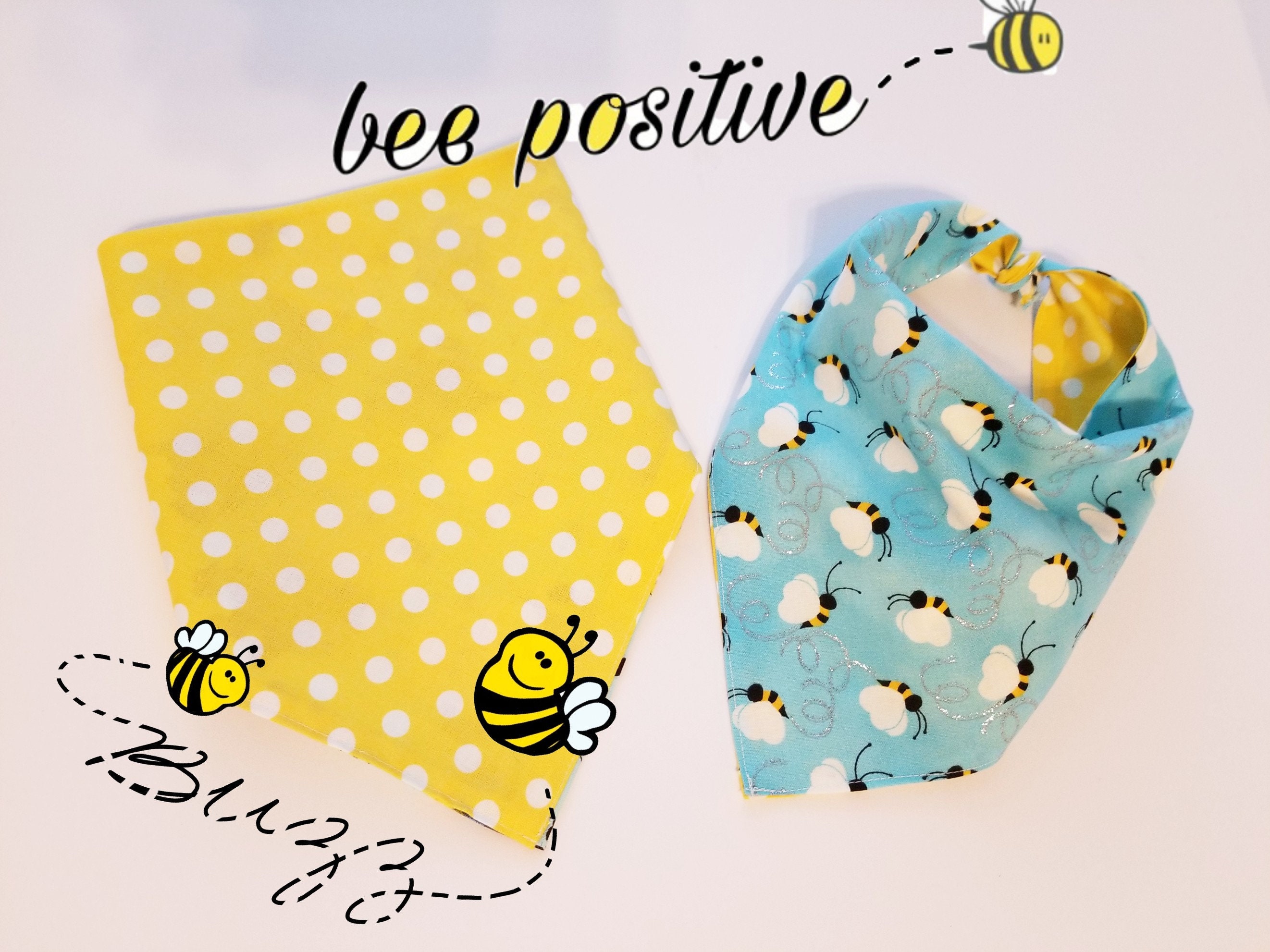 Bee Pawsitive Blue and Yellow Polka Dot Hand Crafted - Etsy