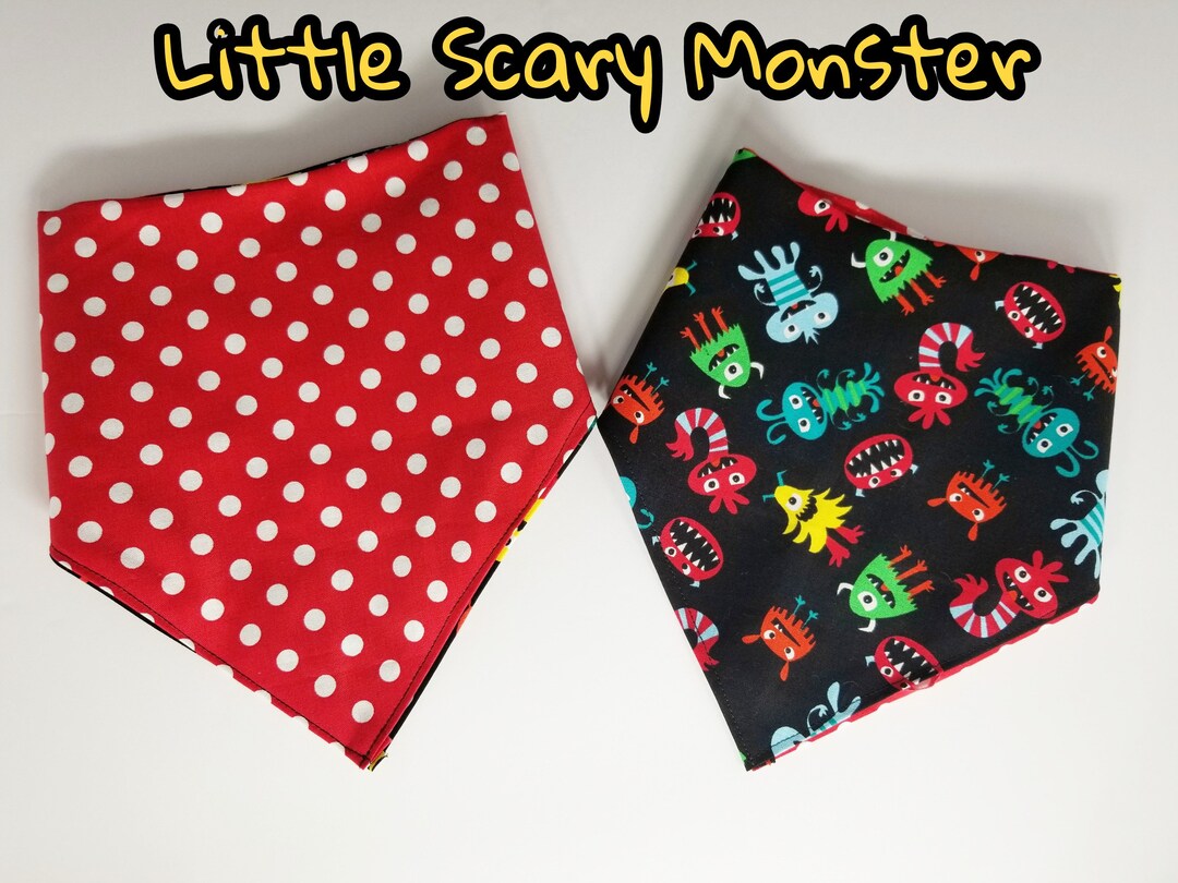 Little Scary Monster Reversible Pet Bandana - Etsy