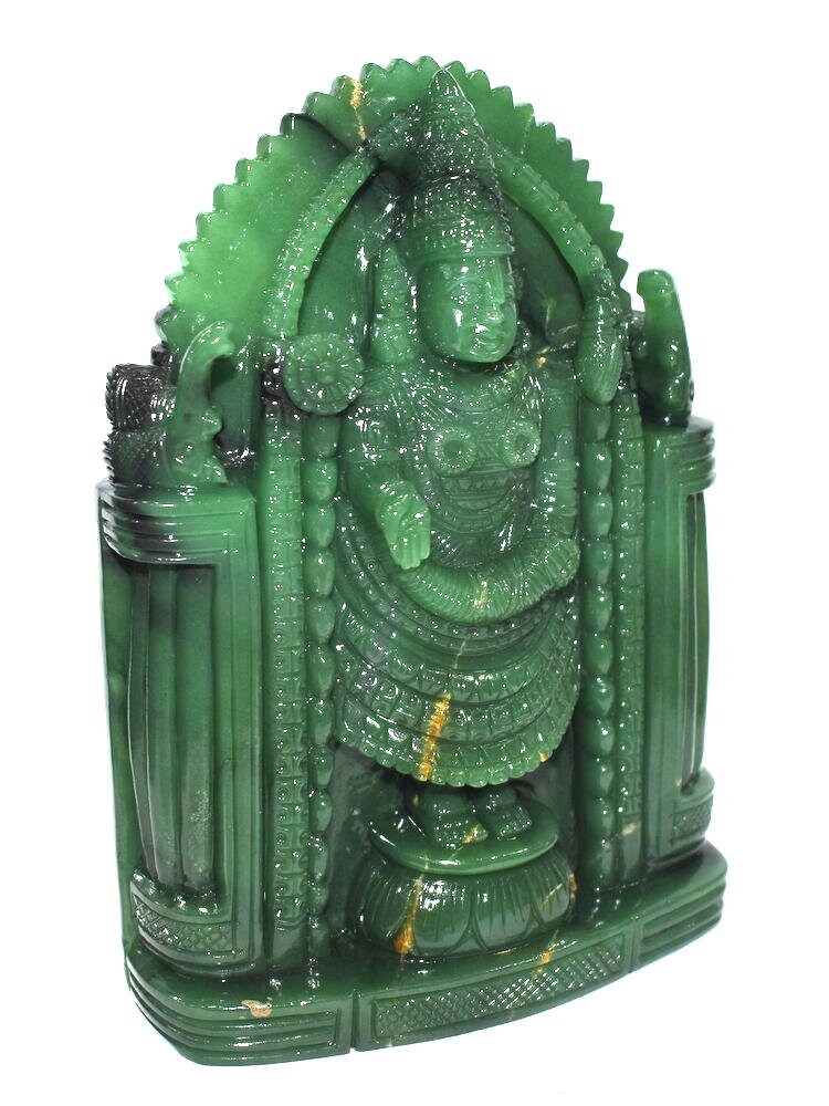 Tirupati Balaji In Natural Columbian Green Jade 1274 gms | Etsy