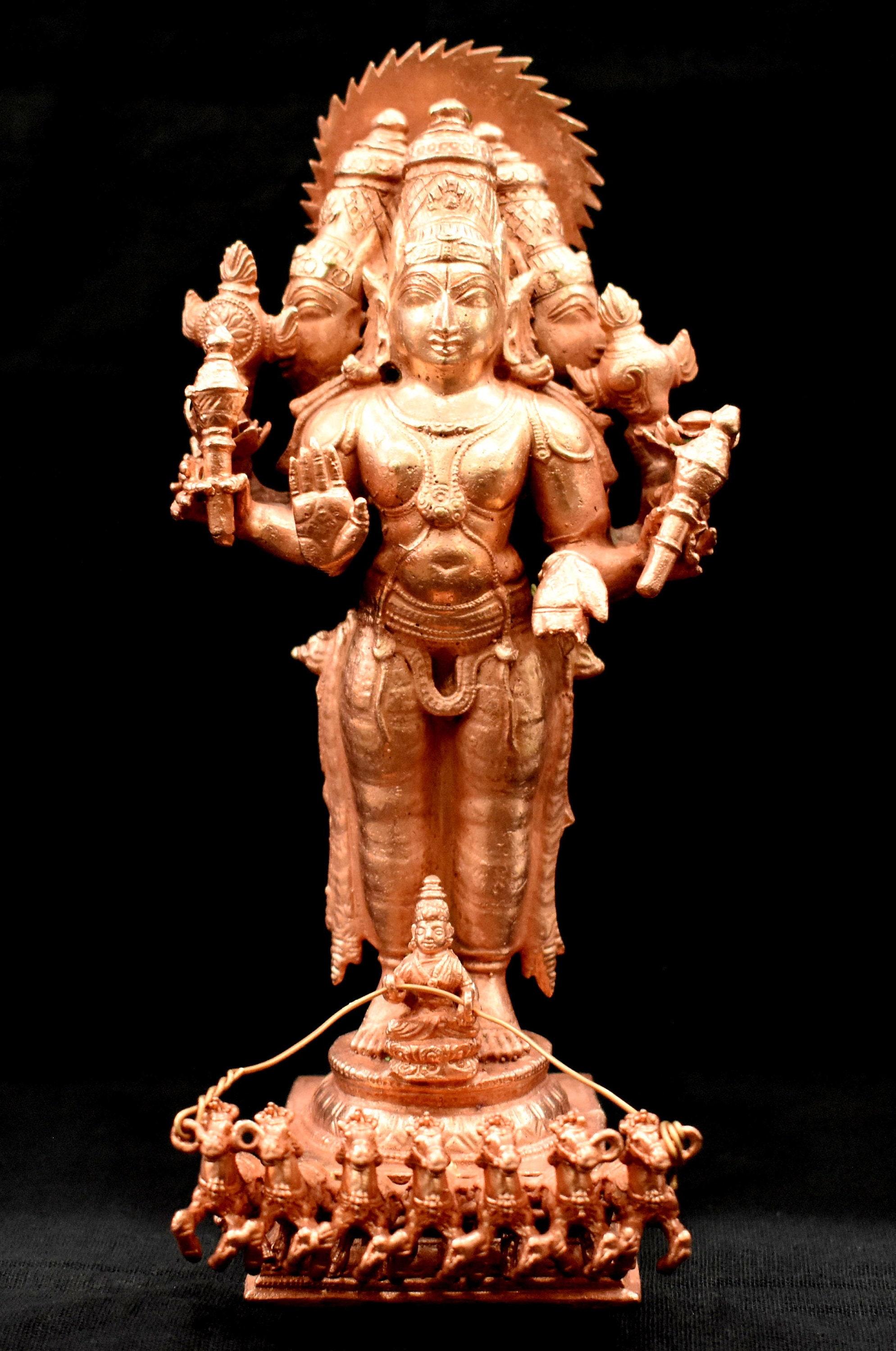 Lord Surya Idol in Pure Solid Copper / Lord Surya Narayan in | Etsy