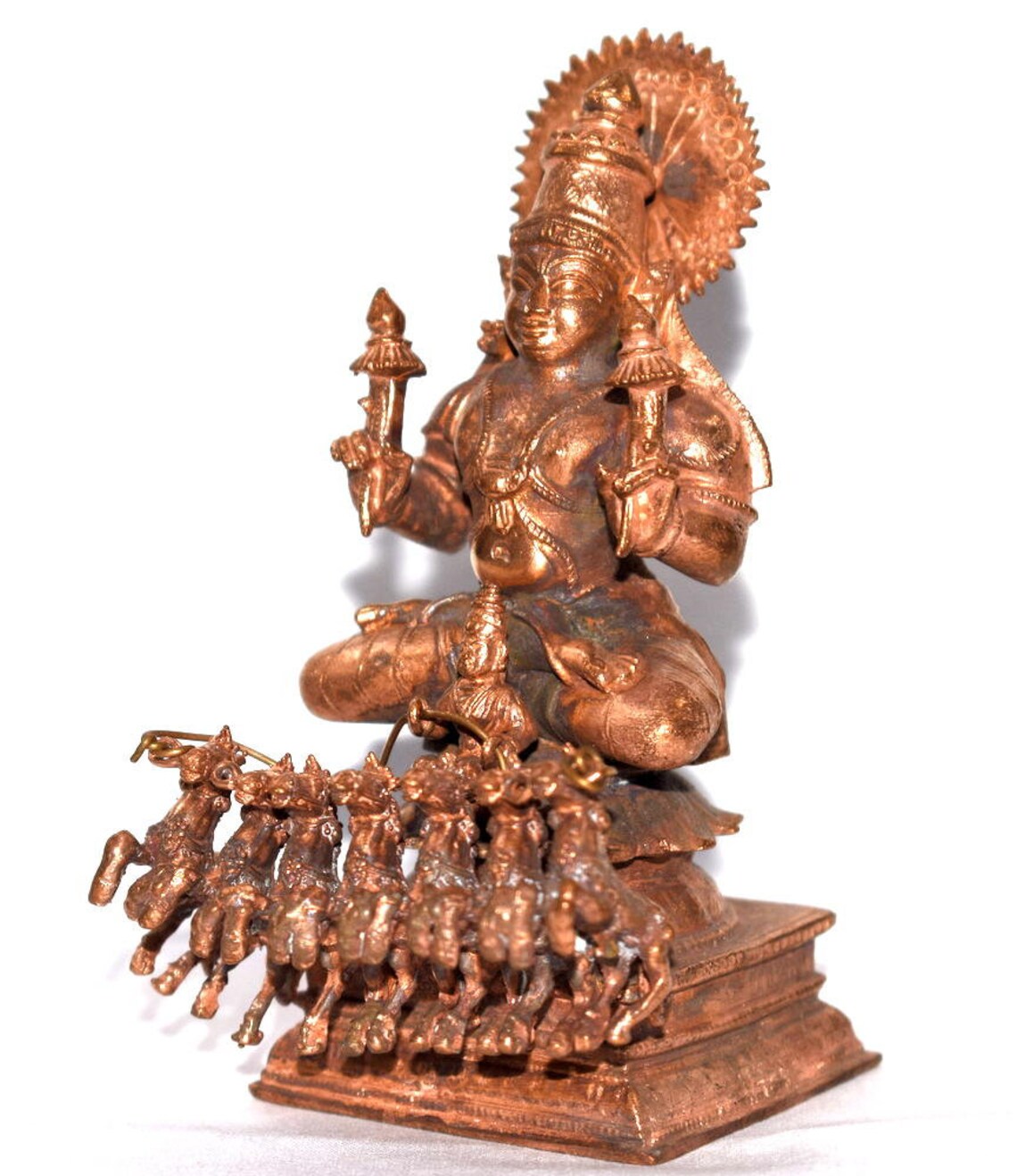 Lord Surya Idol In Pure Copper / Lord Surya Narayan In Pure | Etsy