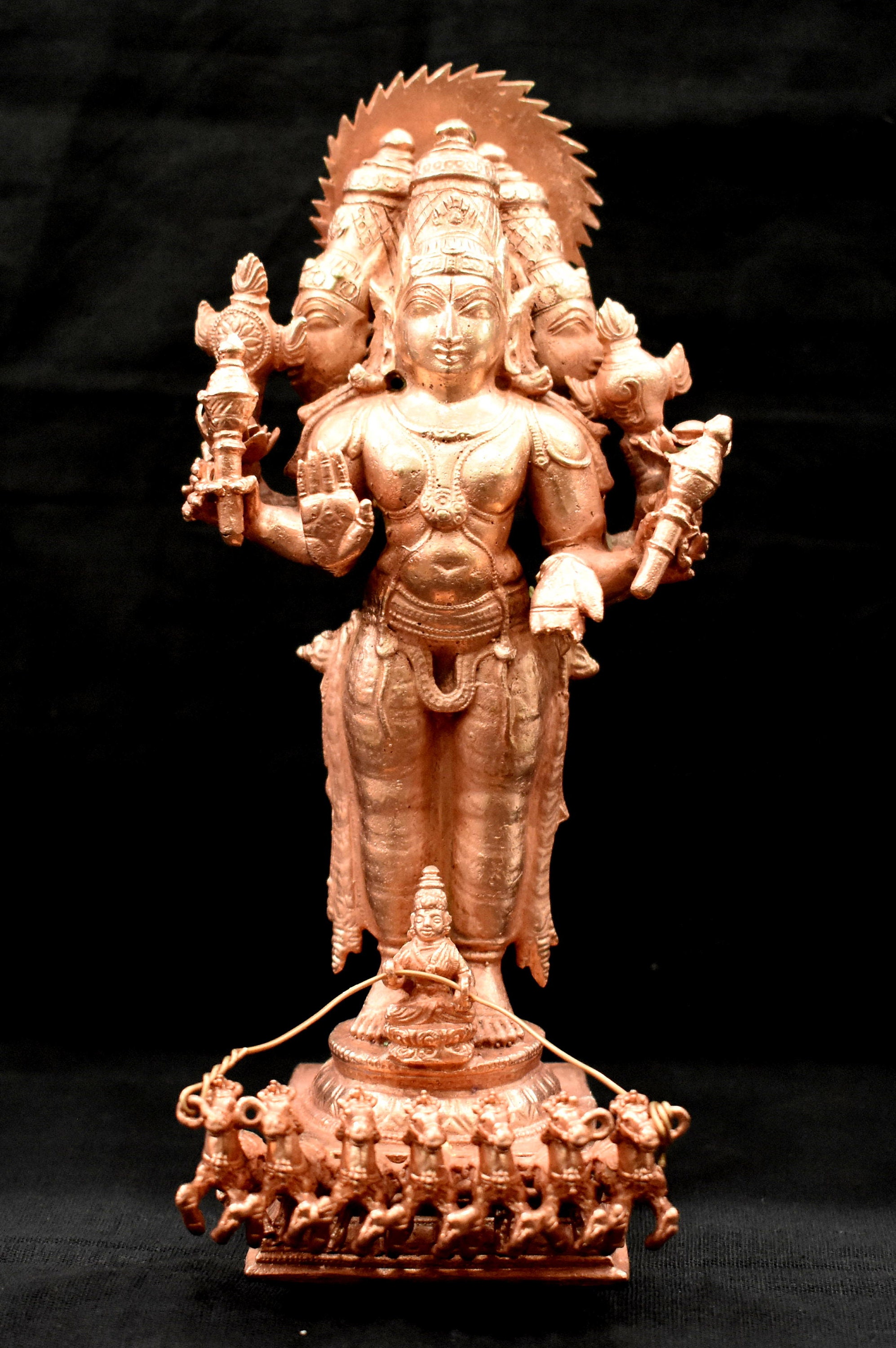 Lord Surya Idol in Pure Solid Copper / Lord Surya Narayan in | Etsy