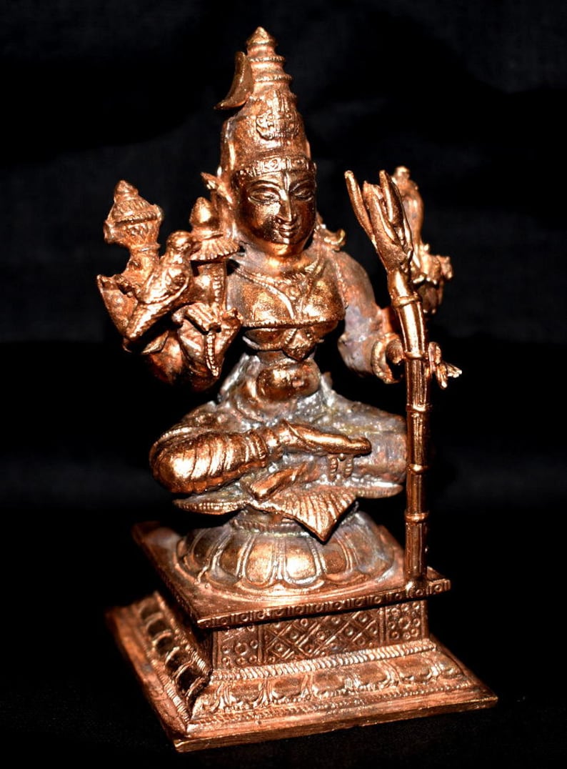 Goddess Kamakshi Idol in Pure Solid Copper - Etsy UK