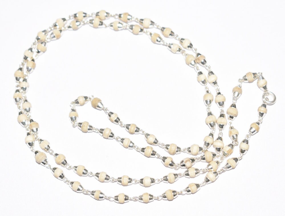 Tulsi Mala in Silver Conical Caps | Etsy