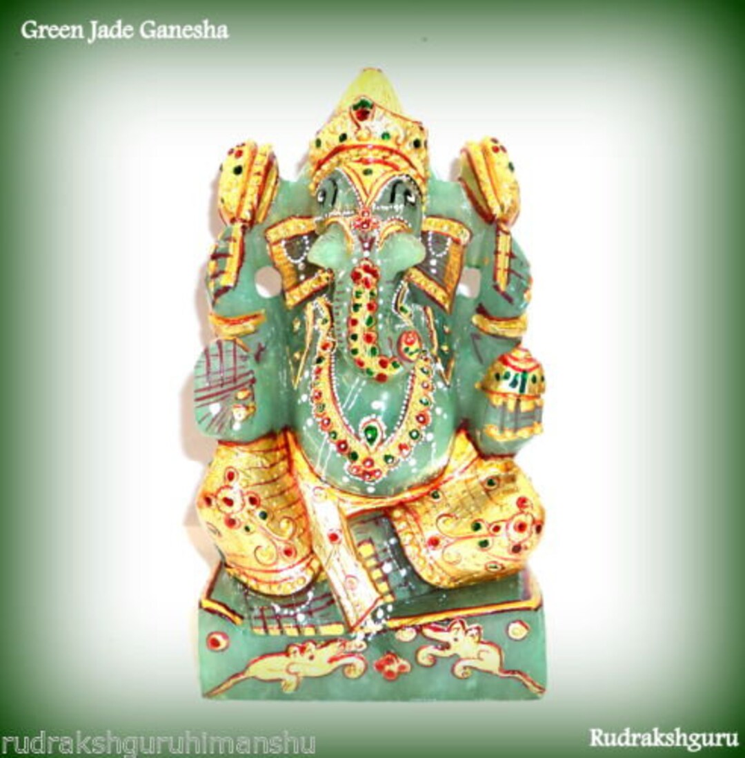 Ganesha in Natural Green Jade 1600 Gms - Etsy