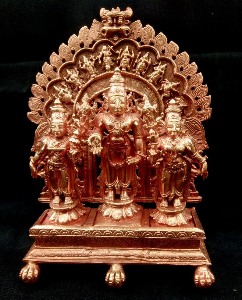 Lord Srinivasa With Consorts Sridevi Bhudevi in Pure Solid | Etsy