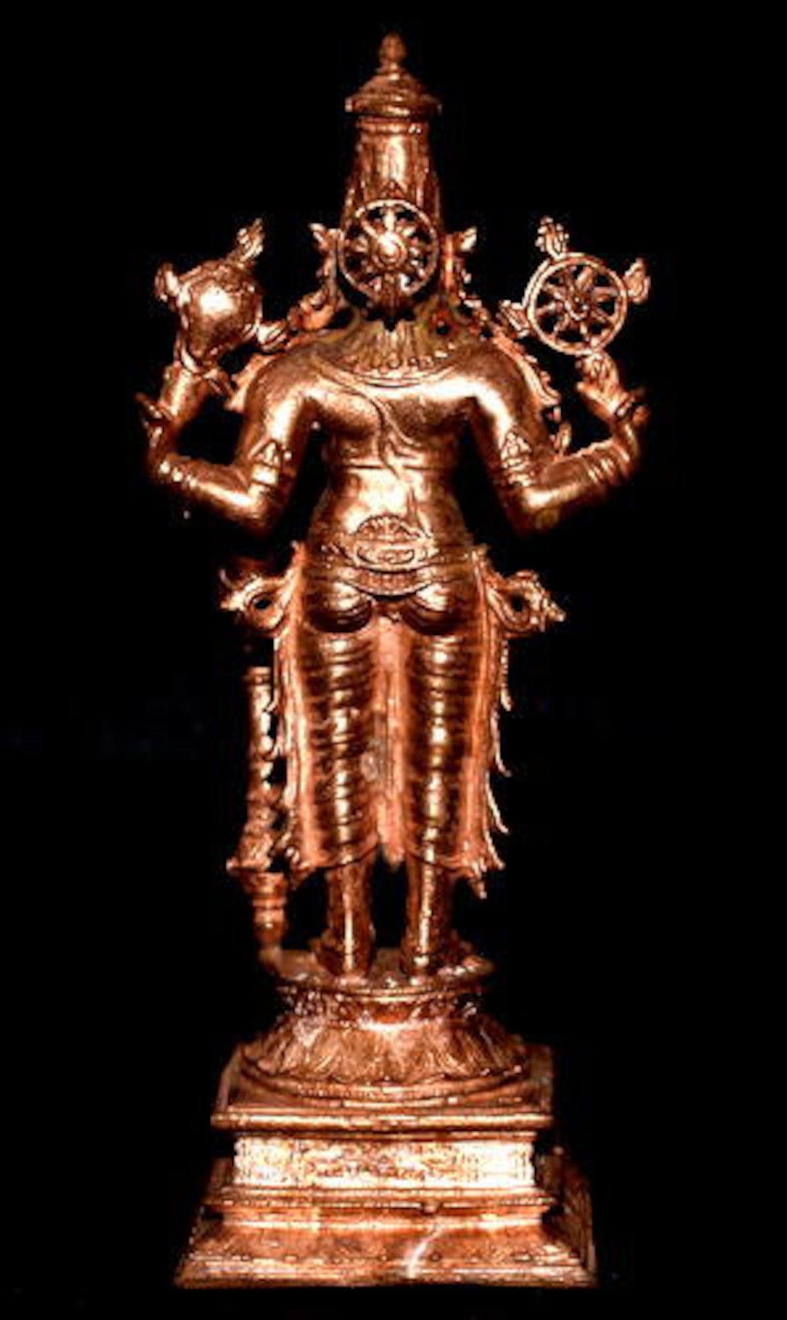 Lord Vishnu Idol in Pure Copper | Etsy