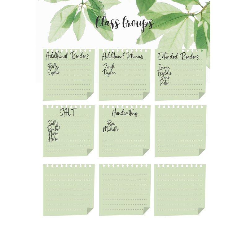 Classroom Group List Editable Printable Template Natural - Etsy