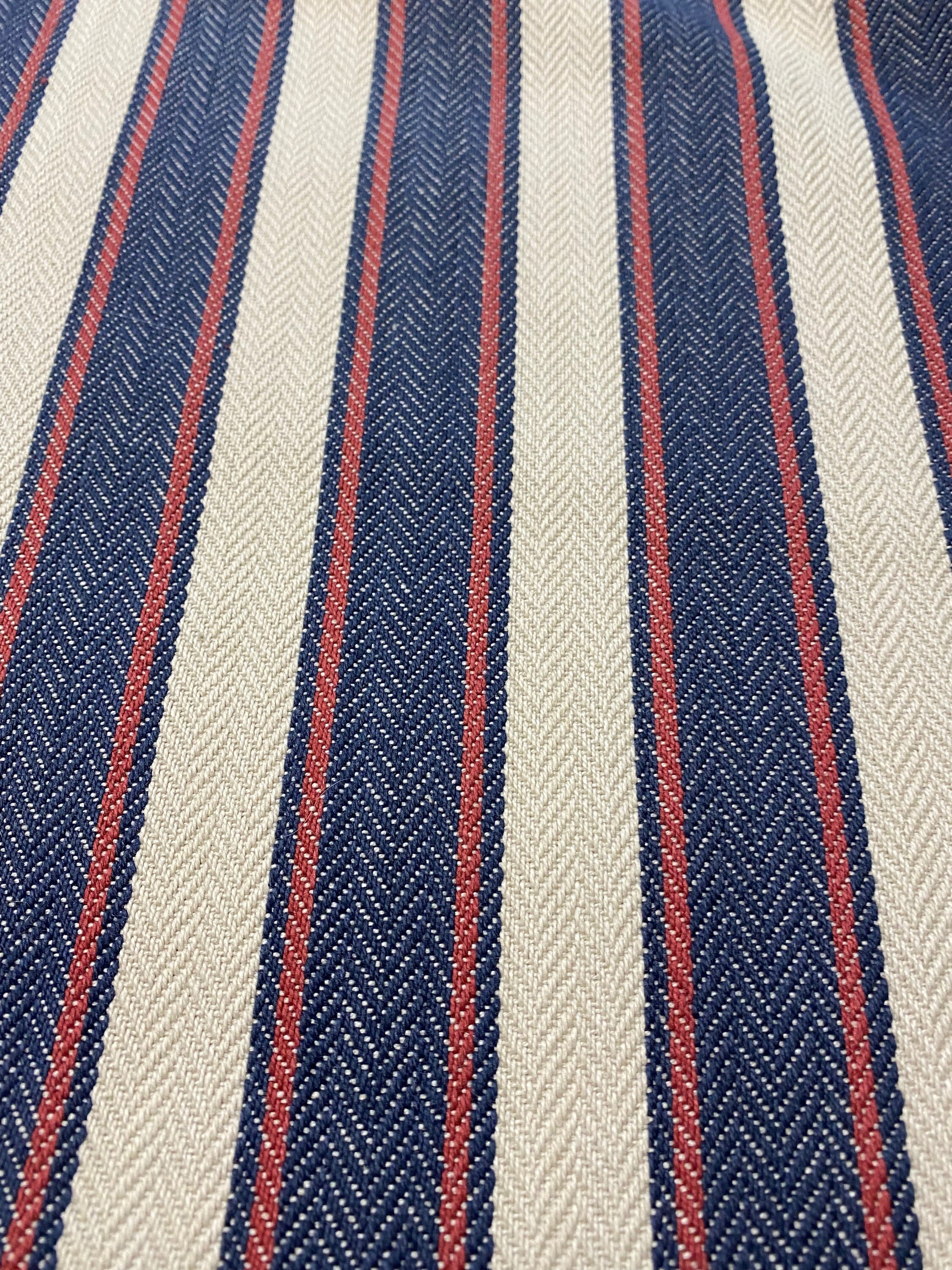 Navy, Red, and Oatmeal Colored Striped Pillow Cover - Etsy