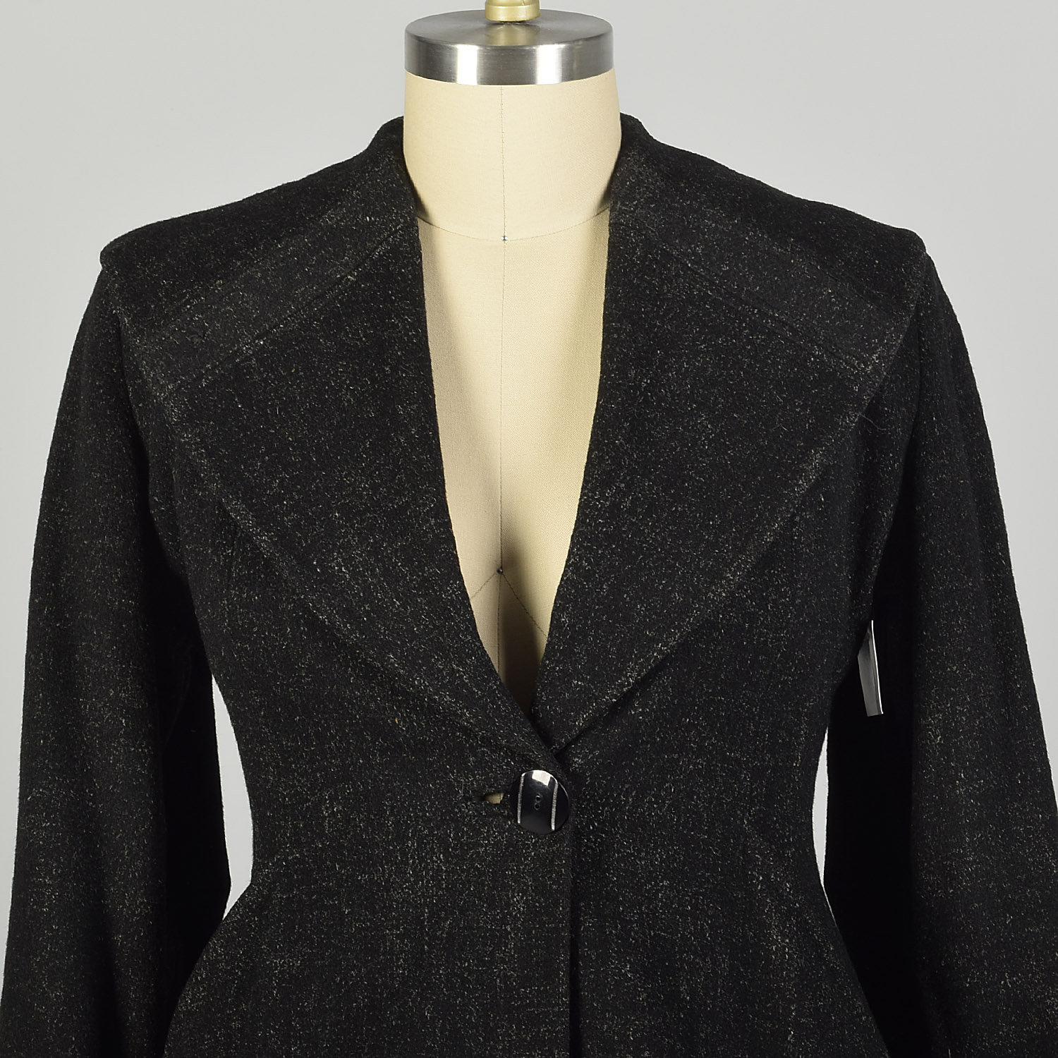 Large 1950s Coat Grey Princess Fit & Flare Wool Shawl Collar - Etsy