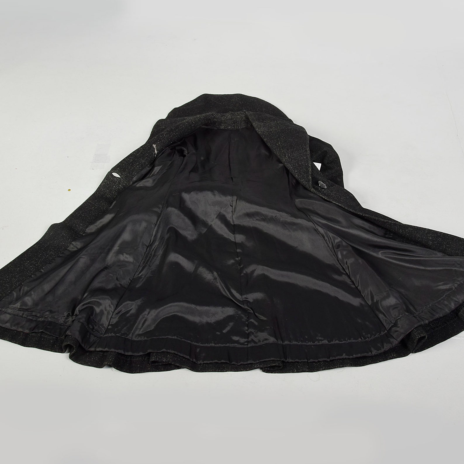 Large 1950s Coat Grey Princess Fit & Flare Wool Shawl Collar - Etsy