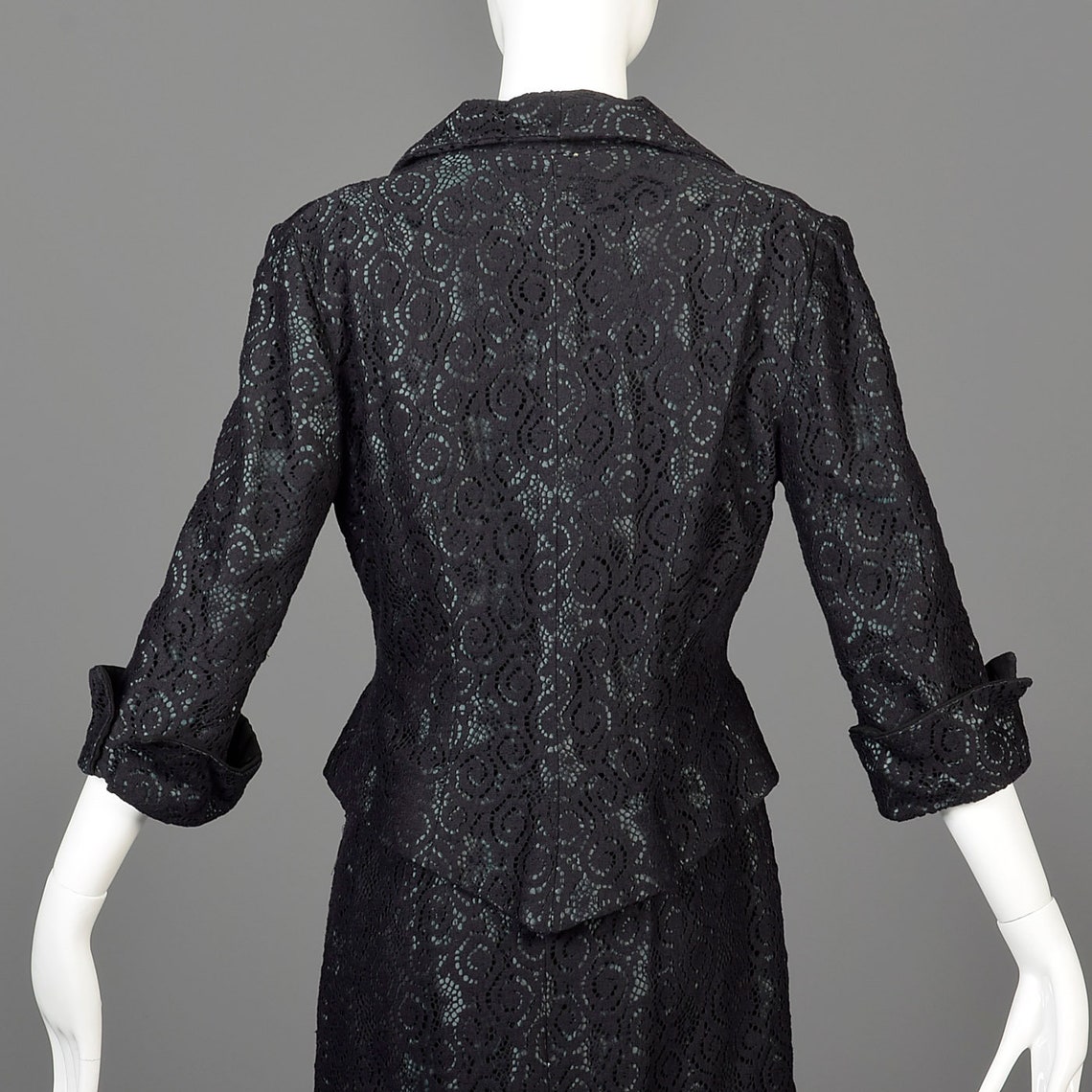 50s Dress 50s Set Matching Set Black Dress Set Black Lace Dress ...