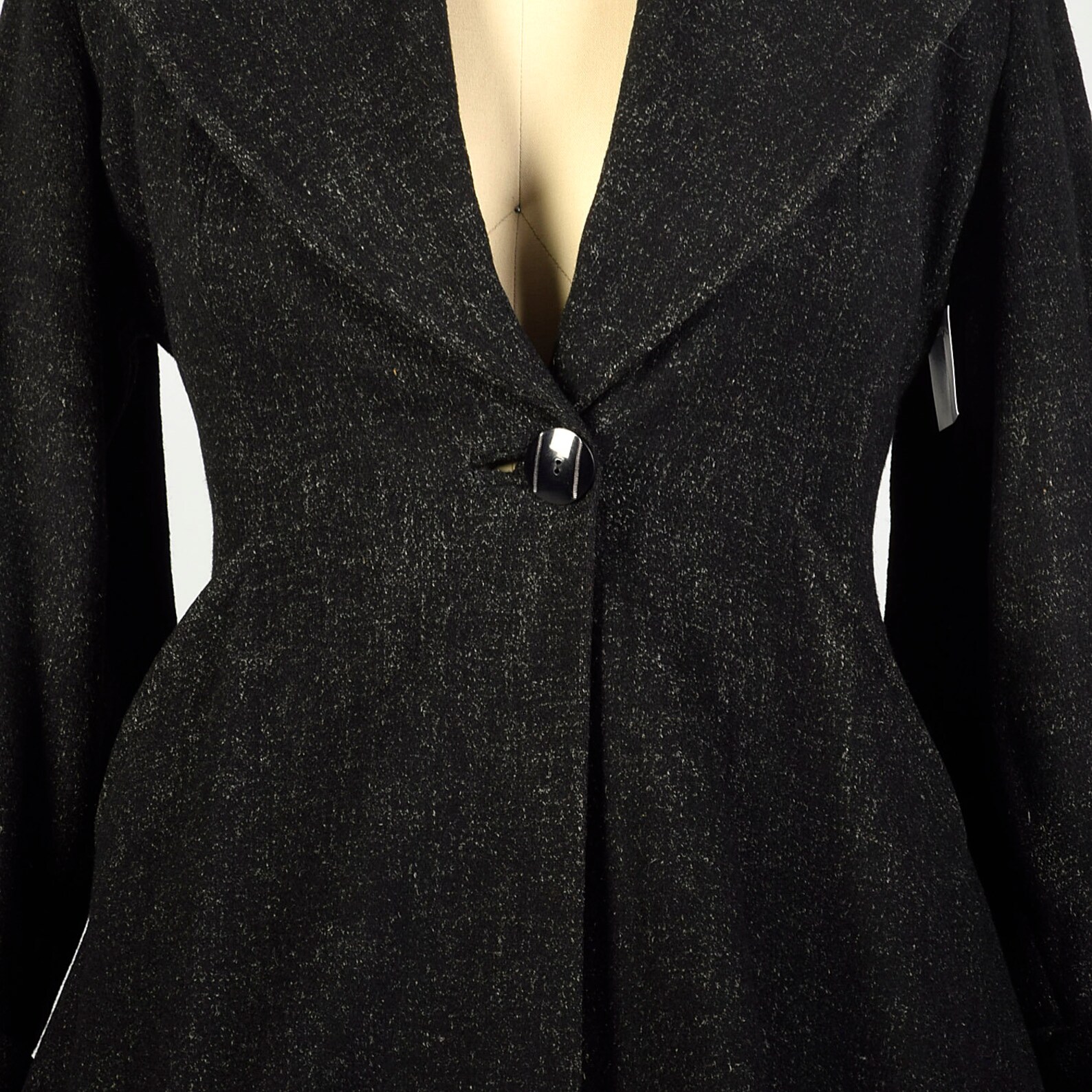 Large 1950s Coat Grey Princess Fit & Flare Wool Shawl Collar - Etsy