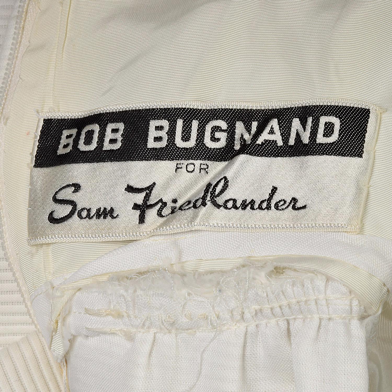 XS Bob Bugnand 1950s Beaded White Cotton Short Dress Formal Party - Etsy