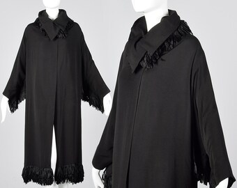 1920s Black Silk Velvet Opera Coat//art Deco Flapper Coat//size M/L - Etsy