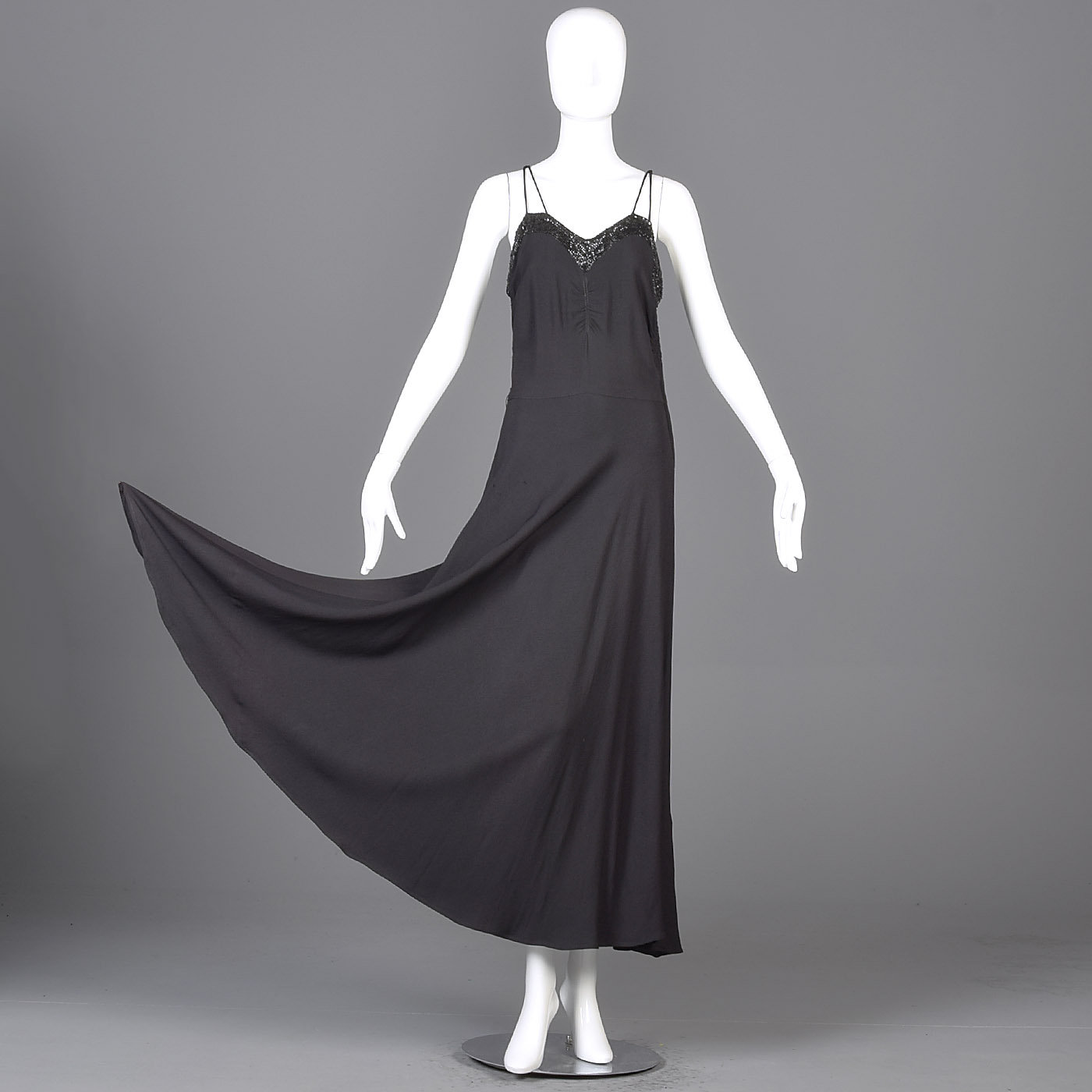 30s Evening Gown 30s Formal Dress Black Gown Sleeveless Dress Summer ...