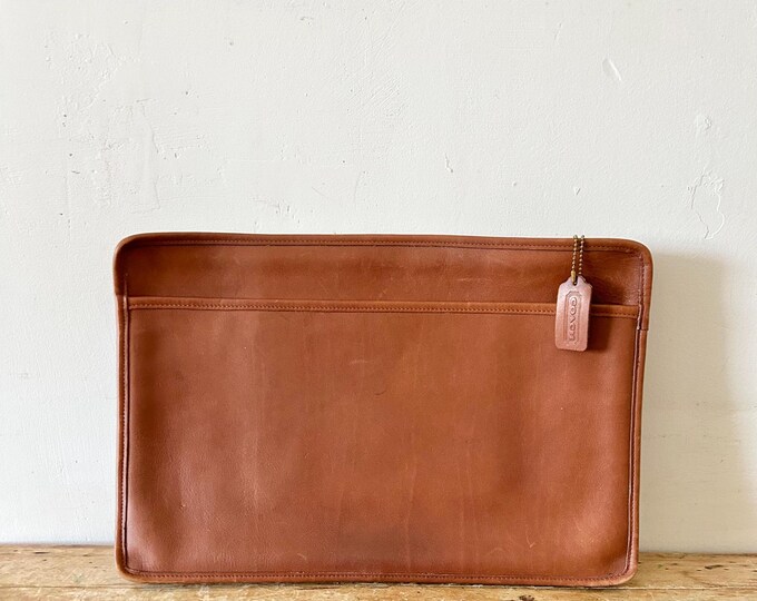 Vintage Brown Leather Coach Document Case Portfolio # 5225 1990s 1980s ...