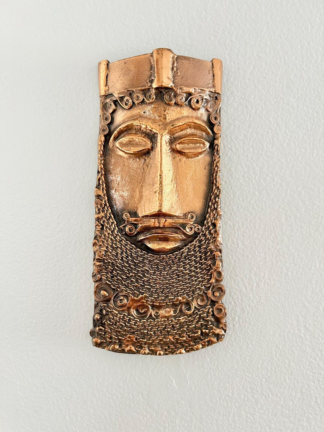Vintage Bronze Crusader Mask Signed Josef Kotai Hungary Circa 1960s Mid ...